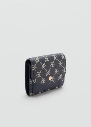 Mango Mittelgro&szlig;e Geldb&ouml;rse mit Logo-Print und &Uuml;berschlag marineblau - Damen - Einheitsgr&ouml;&szlig;e - MANGO