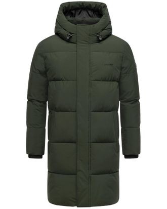 Stone Harbor Herren Steppmantel mit kuscheligem Fleece-Innenfutter warmer Wintermantel mit gro&szlig;er Kapuze Hadrieen XX Dark Olive Gr. 3XL