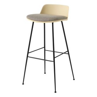 & Tradition Tabouret de bar Rely AW87 low, Pi&egrave;tement noir & Tradition