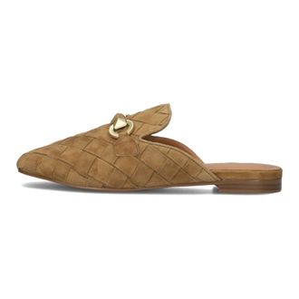 Stefano Lauran Camel Wildleder Slip-Ons mit Blockabsatz - - Shoes - Damen - Braun - 37 EU