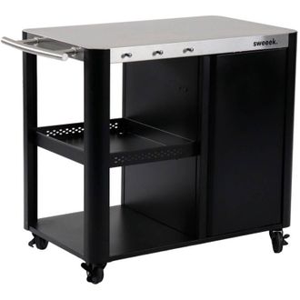Sweeek Outdoor-Servierwagen, Anrichte aus Edelstahl 94,5 cm mit klappbarer Ablage