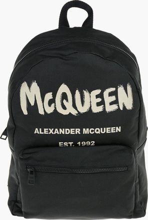 Alexander McQueen Fabric Backpack METROPOLITAN GRAFFITI With Logo Print Alexander McQueen