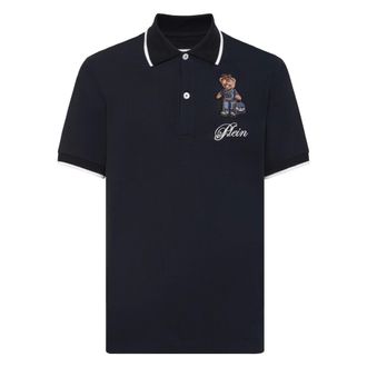 Philipp Plein Homme, Tops, Bleu, Taille: 3XL Polo Hotel Teddy Bear