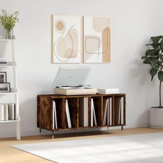 vidaXL Armoire &agrave; disques ch&ecirc;ne fum&eacute; 100x38x48 cm bois ding&eacute;nierie