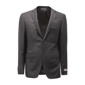 Canali Wollanzug Piede de Poule - - Jackets - Herren - Grau - M