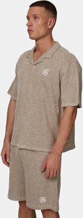 Good For Nothing Hemd aus Boucl&eacute;-Strick in Braun mit Monogramm