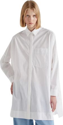 Meimeij Femme, Robes, Blanc, Taille: 34 FR Ampia Camicia Lunga