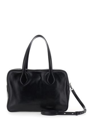 Brunello Cucinelli Lambskin Leather Shoulder Bag - Black