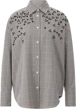 Msgm Karierte Hemdbluse mit Schmuckdetails