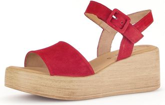 Gabor Damen Keilsandalen, Frauen Sandalen,Best Fitting,Keilabsatz,Wedge-Heel,Sommerschuhe,Freizeitschuhe,Strandschuhe,Rubin (Holz),40 EU / 6.5 UK