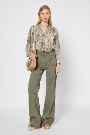 Gerard Darel Blouse python - USSIA - Vert Kaki