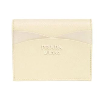 Prada Portefeuille Bifold Saffiano Pre-owned - Femme - Pre-owned - Beige - Taille: ONE Size