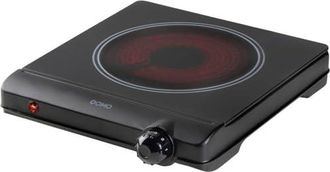 Domo DO30111KP Keramische Kochplatte - Infrarot-Technologie - Metallgehäuse - ECO - 1 Kochstelle - Ø 18 cm - schwarz