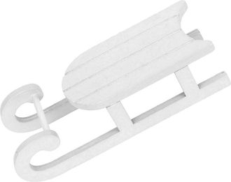 Amosfun Weihnachtsschlitten Holzdekor Handpoliert Schreibtischdeko Wei&szlig; Festliche Wohnraumverzierung