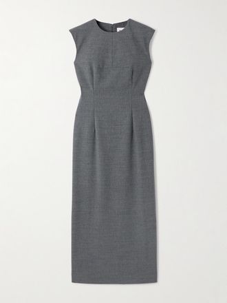 Tove Estelle Midikleid Aus Webstoff Mit Nadelstreifen - Grau