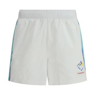 Casablanca Tennis Club Print-Shorts - - Swimwear - Herren - Wei&szlig; - M
