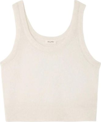 American Vintage Femme, Tops, Blanc, Taille: 38 FR Fitted Crew Neck Sweater