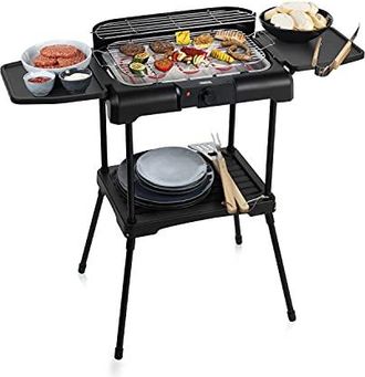 Princess 2-in-1 Elektrischer Grill mit klappbaren Seitenteilen - 2200 Watt, 44 x 24,5 cm Grillfl&auml;che, Standgrill und Tischgrill, 112250