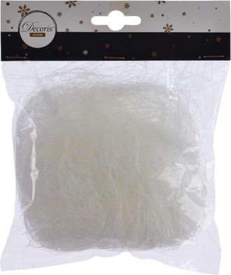 Kaemingk Engelshaar gestanzt 20g Kunststoff Lametta Feenhaar Beutelgr&ouml;&szlig;e ca. 15x17,5x5cm wei&szlig;