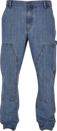 Urban Classics Herren Hose Double Knee Jeans Light Blue Washed 30