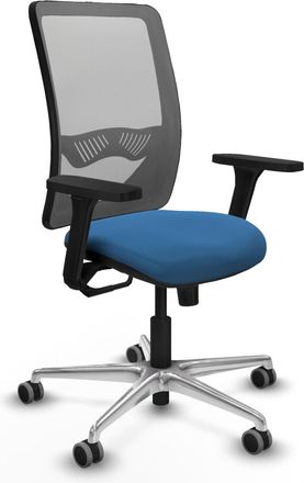 Piqueras y Crespo Schreibtischstuhl mit Rollen Parquet Zulema mit 3D-Armen, h&ouml;henverstellbare Lendenwirbelst&uuml;tze, ausgestattet mit 3 Positionen und Schneideschaum, Grau