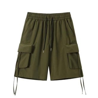 Generic Pantalon cargo 2026 pour homme - Short de jogging fonctionnel noir pour homme - L&eacute;ger - Coupe ample - D&eacute;contract&eacute; - Longueur moyenne - 12,7 cm, Vert, 