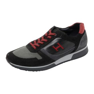 Hogan H198 Slash H Flock Baskets - Homme - Chaussures - Noir - Taille: 44 1/2 EU