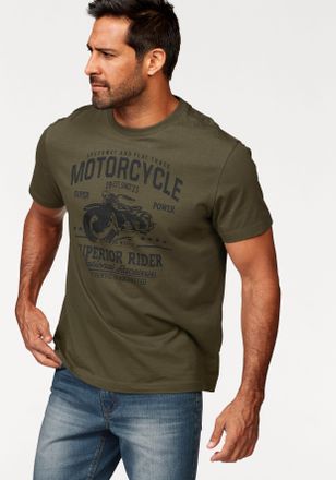 Arizona T-Shirt ARIZONA, Herren, Gr. S (44/46), gr&uuml;n (olivgr&uuml;n), Single Jersey, Obermaterial: 100% Baumwolle, bedruckt, normal, Rundhals, Shirts T-Shirt, Kurz