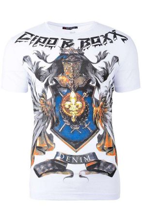Cipo & Baxx Print-Shirt Slim Fit Kurzarmshirt BA-CT743 Ritter R&uuml;stung Print