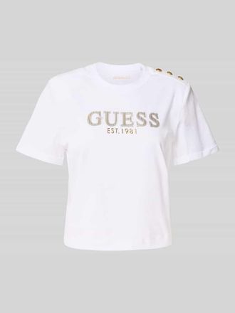 Guess Cropped T-Shirt mit Label-Print