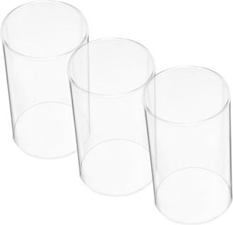 Valiclud 3 St&uuml;ck Kerzenschirm aus Transparentem Glas Zylinderf&ouml;rmige Offene Kerzenh&uuml;llen Winddichte Tischkerzenabdeckung f&uuml;r Wohnraum und Dekoration