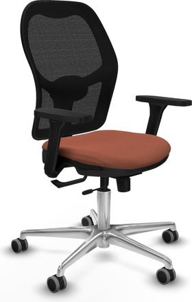 Piqueras y Crespo B&uuml;rostuhl mit 3D-Armen, h&ouml;henverstellbare Lendenwirbelst&uuml;tze, ausgestattet mit Syncro/Traslack und injiziertem Schaumstoff, Schwarz/Braun