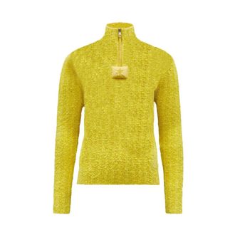Moncler Femme, Pulls, Jaune, Taille: 38 FR Zipper Up Collar Padded Z