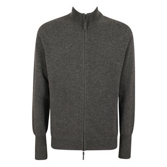 Ballantyne Full Zip Cardigan - - Knitwear - Herren - Grau - 2XL