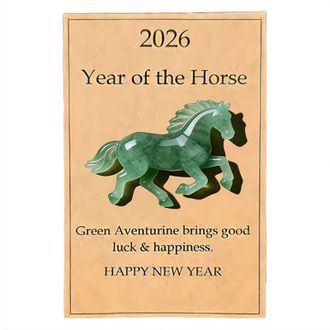 Generic 2026 Gl&uuml;ckskristall Pferd Figur, Ein Symbol f&uuml;r St&auml;rke & Neuanf&auml;nge, Neues Jahr Gl&uuml;ckspferd Kristallfigur mit Karte, Bedeutungsvolles Geschenk f&uuml;r Fam