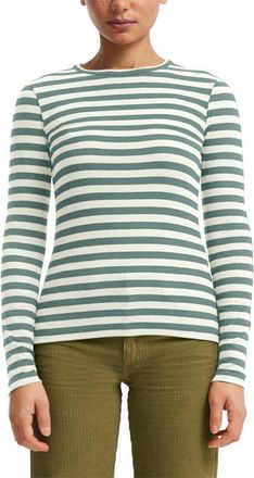 QS by s.Oliver Langarmshirt Sommershirt, geringelt, Ripp-Ware