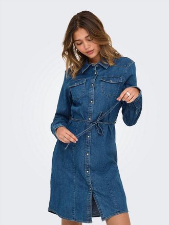 Only Jeanskleid ONLSASIA L/S STRETCH DNM DRESS AKM