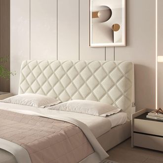 Generic Gesteppter Samtbezug Bettkopfteil Bezug f&uuml;r Queen Full Twin Cal King BBB Gr&ouml;&szlig;en dick staubdicht f&uuml;r Schlafzimmerdekoration Beige California King: 180 