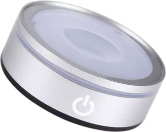 OSALADI Led Lichtsockel Touchschalter Mit 4 Leds Runder Kristall Displaysockel Beleuchteter Acryl Anzeiger Usb Batteriebetrieb F&uuml;r Glas Und Schmuck