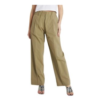 Erika Cavallini Semi Couture Breite Hose - - Trousers - Damen - Gr&uuml;n - L