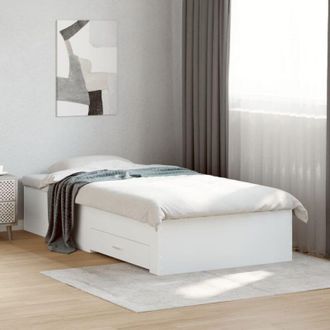 vidaXL Cadre de lit avec tiroirs sans matelas blanc 90x200 cm Vidaxl