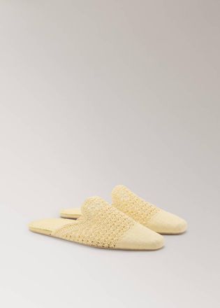 Mango Mules in H&auml;kel-Optik pastellgelb - Damen - 36 - MANGO