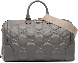 Gucci Weekender - Medium GG Matelasse Leather Duffle Bag - Gr. unisize - in Grau - f&uuml;r Damen