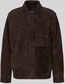 HUGO BOSS Regular Fit Lederjacke aus echtem Ziegenleder Modell C-MOLOT