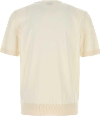 HUGO BOSS Mens Cream Cotton Sweater Openwhite Exterior: Maglieria
