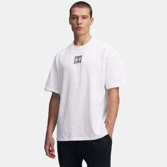 Under Armour Heavyweight SM Box Oversize-Kurzarm-Oberteil für Herren Weiß / Titan Grau XXL