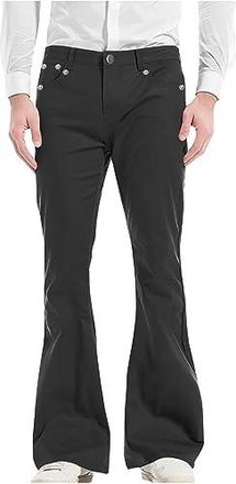 Generic Tenue vintage des années 60 et 70 pour homme - Pantalon disco pour homme - Coupe ajustée - Pantalon évasé - Pantalon de déguisement confortable - Cost