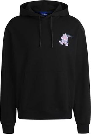 HUGO BOSS HUGO Hommes Namiko Sweat à Capuche en Molleton de Coton avec Motifs Graphiques Street Food