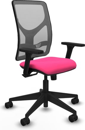 Piqueras y Crespo Schreibtischstuhl mit Rollen, Rosa, mit 3D-Armlehnen, h&ouml;henverstellbare Lendenwirbelst&uuml;tze, ausgestattet mit 3 Positionen und Schneidschaum, Grau/Rosa