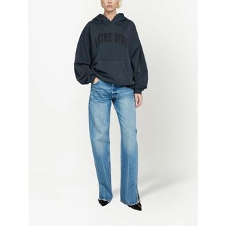 Anine Bing Washed Cotton Hoodie - Grey